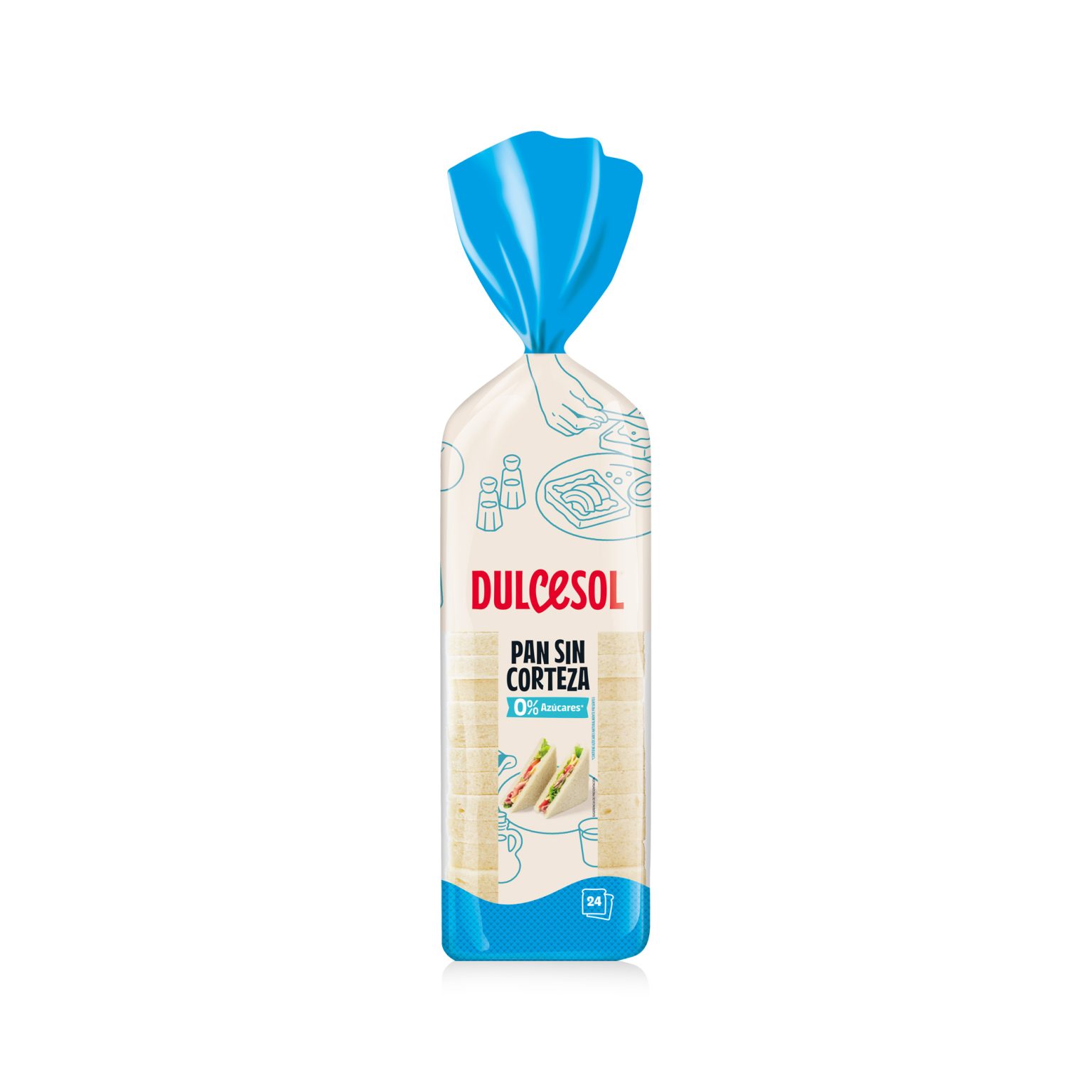 Pan de molde sin corteza 0% azúcares añadidos - Dulcesol