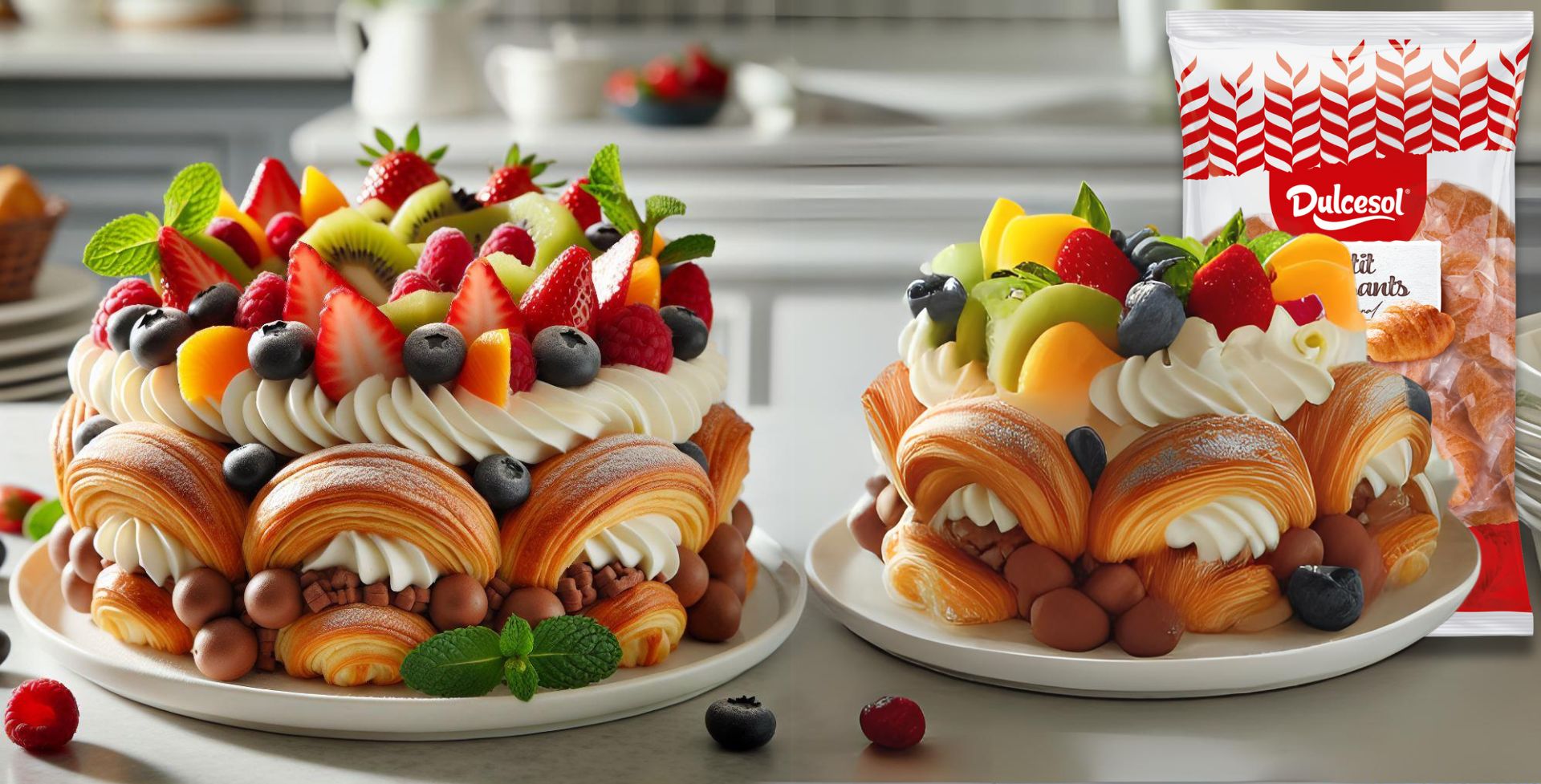 Petit croissant cake Dulcesol and fruits