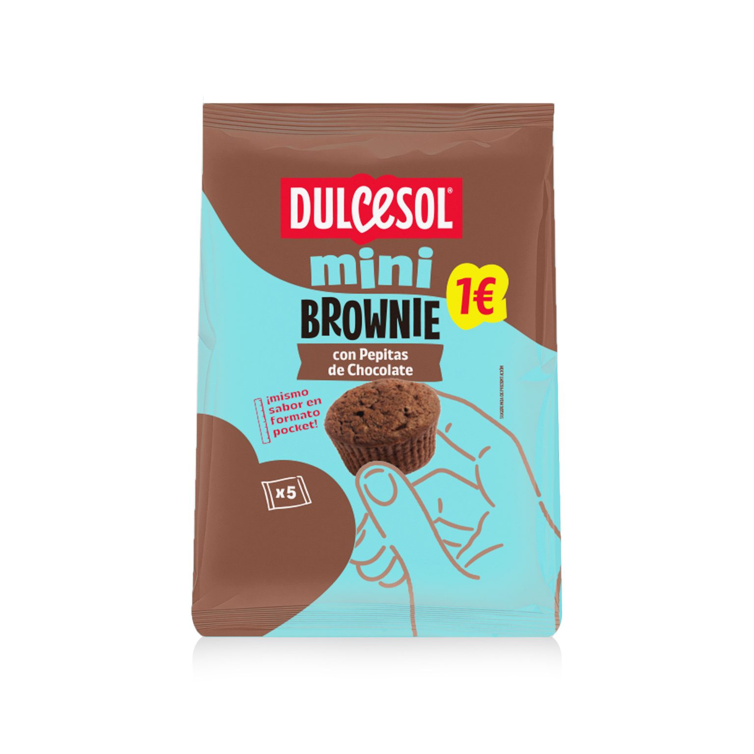 Mini brownie con pepitas de chocolate Dulcesol