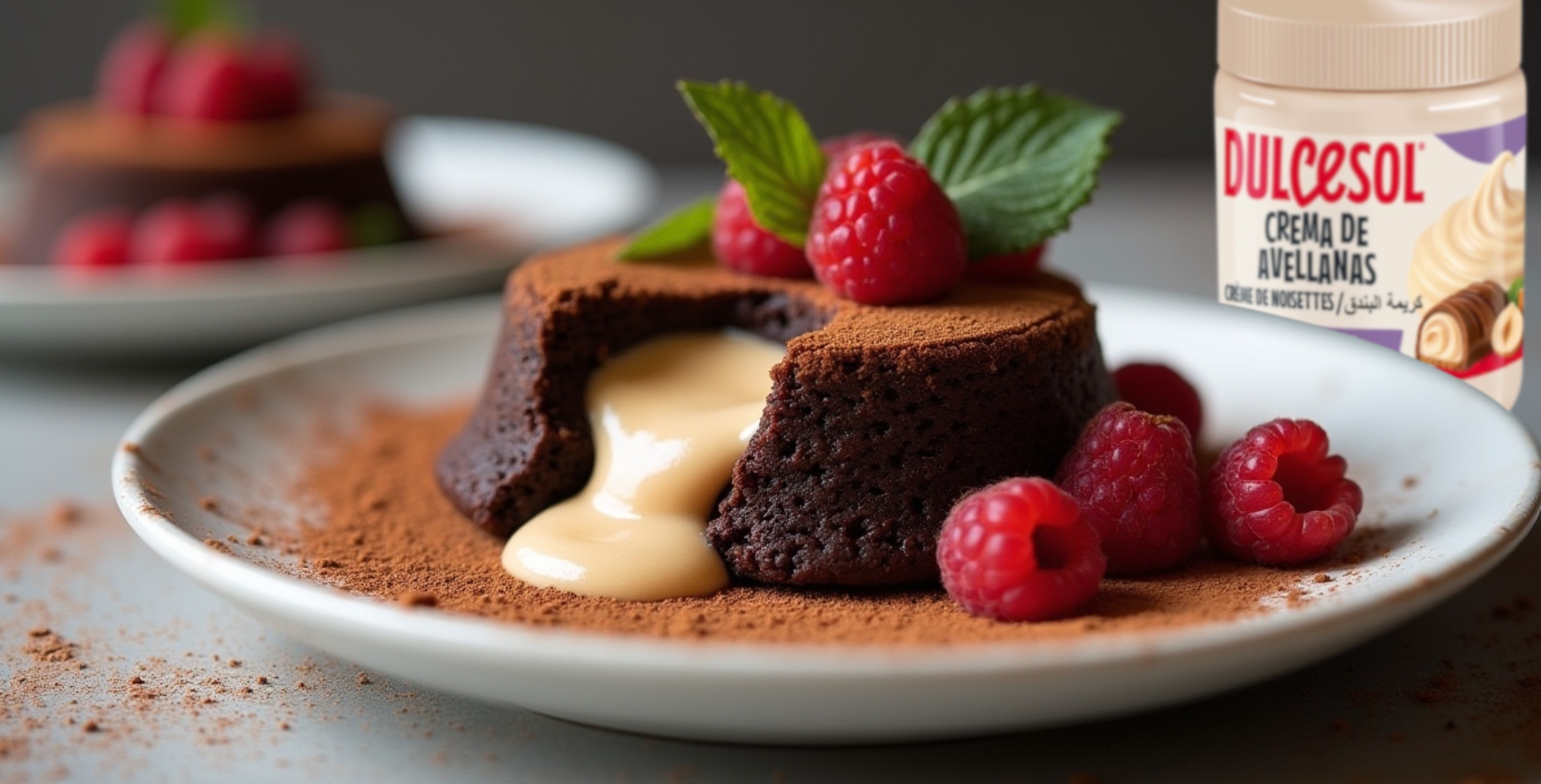 Volcán de chocolate con Crema de Avellanas Dulcesol
