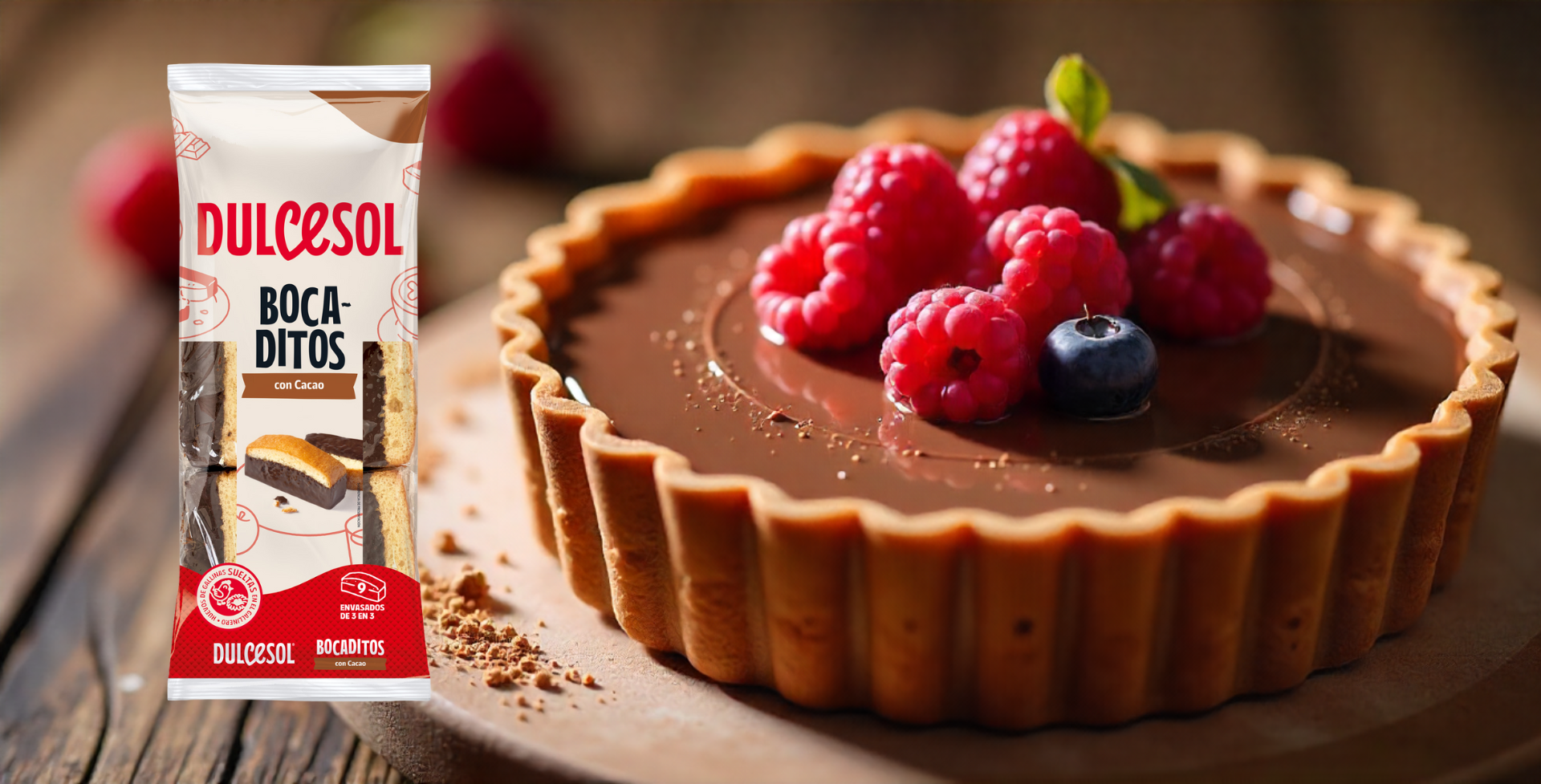 Tarta de chocolate con Bocaditos Dulcesol: un viaje a la infancia