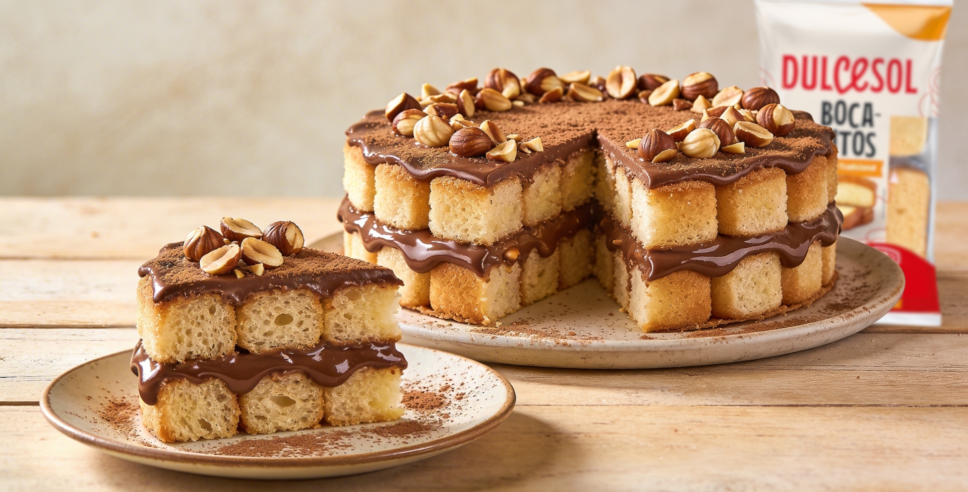 Torta merenda Dulcesol con crema al cioccolato e nocciole