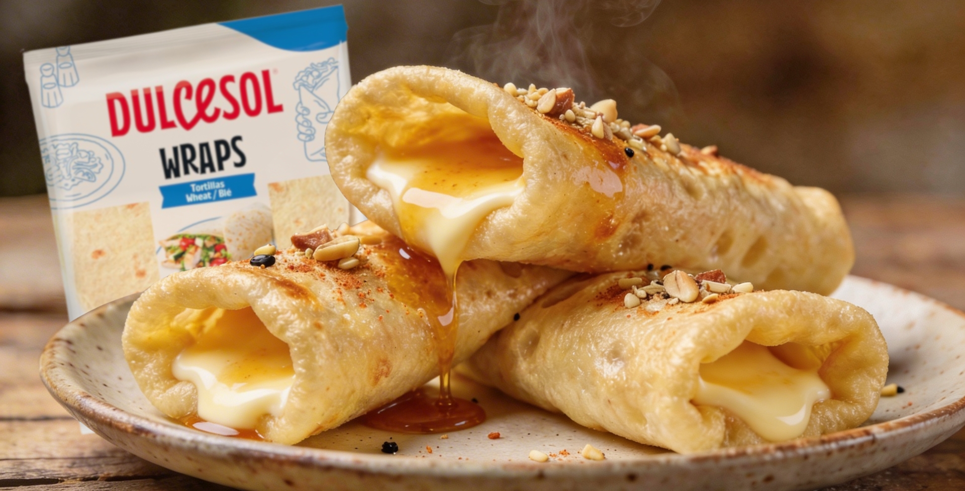 Wraps Dulcesol feuilletés cuits au four avec du fromage à la crème